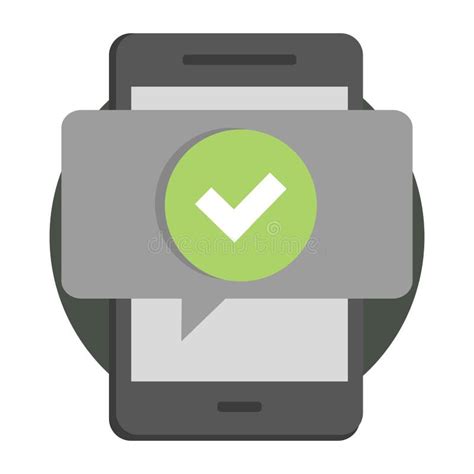 Mobile Phone Notification Vector Icon Smartphone With Check Mark Message Bubble Approval