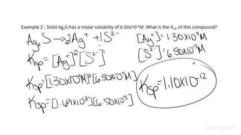 Using The Solubility Of A Compound To Calculate Ksp Chemistry