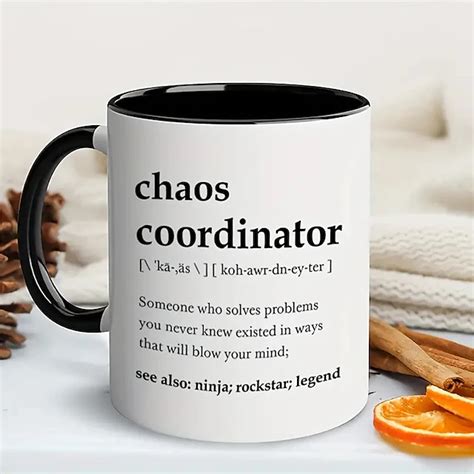 Chaos Coordinator Mug Portable Coffee Mugs 11 Oz Boss Lady Ts For