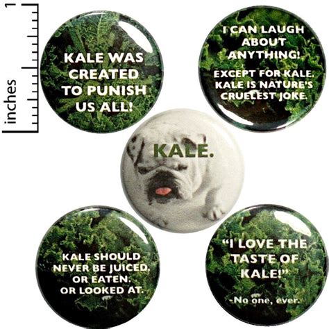 Funny Sarcastic Buttons I Hate Kale Cute Lapel Pins 5 Pack T Set 1