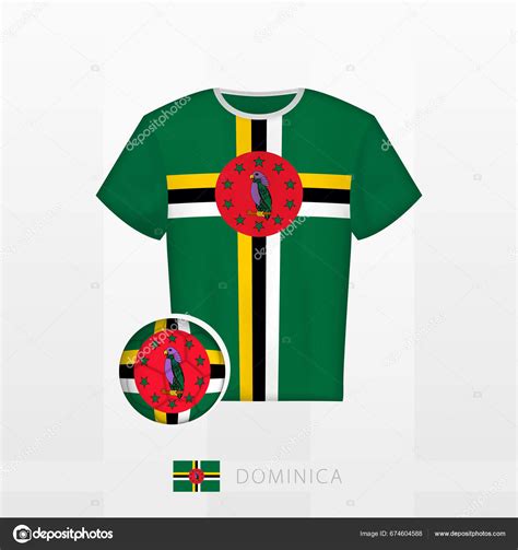 Football Uniform National Team Dominica Football Ball Flag Dominica