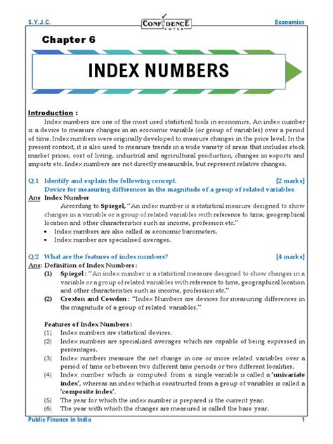 06 Index Numbers Pdf Cost Of Living Index Economics