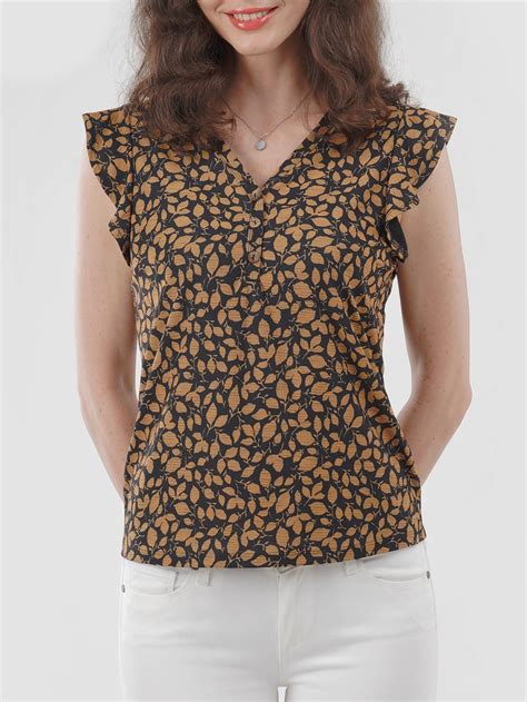 Flutter Cap Sleeve Top Oleana Collection Style