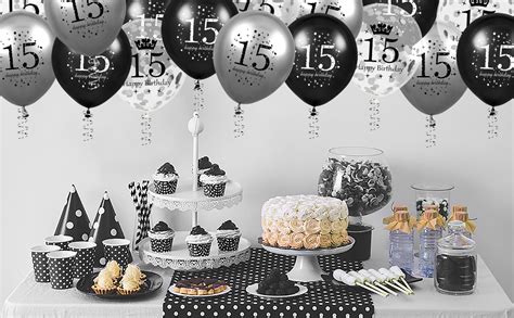 100th Birthday Balloons Decorations 15pcs Silver Black For Men Number