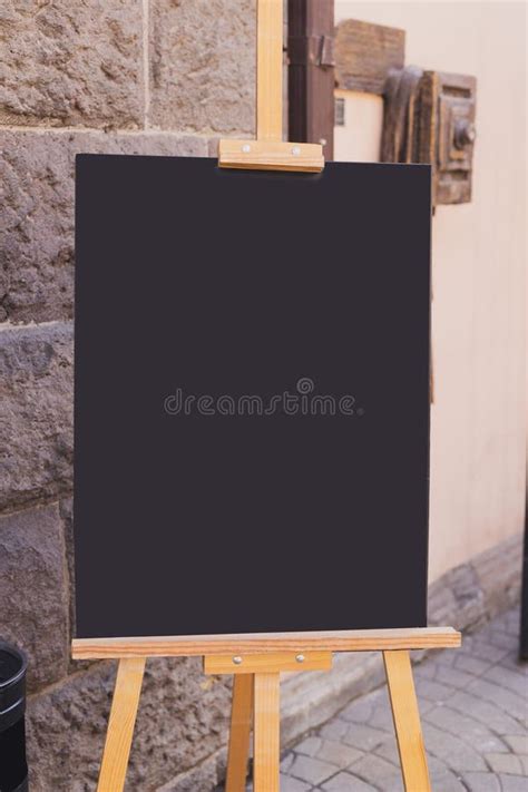 Mockup Empty Blank Of Cafe Menu Chalkboard On Street Copy Space And Empty Space For