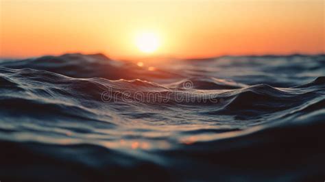 The Sun Is Setting Over The Ocean Stock Illustration Illustration Of
