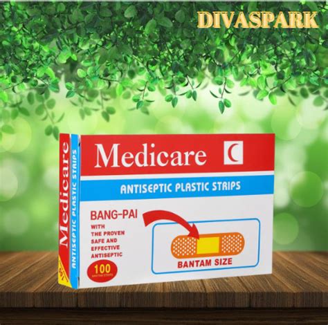 DIVA 100 Pcs Medical Plaster Strips Adhesive Antiseptic Bandage Band