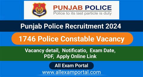 Punjab Police Recruitment 2024 1746 Constable Vacancy