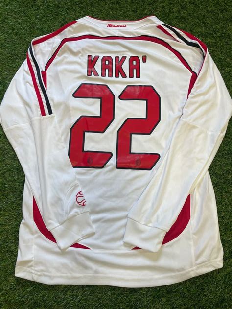 Ac Milan 20062007 Kaka 22 White Jersey Etsy Canada Retro Football