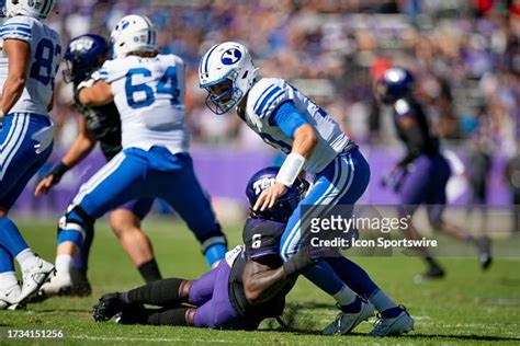 Tcu Horned Frogs Linebacker Jamoi Hodge Brings Down Brigham Young