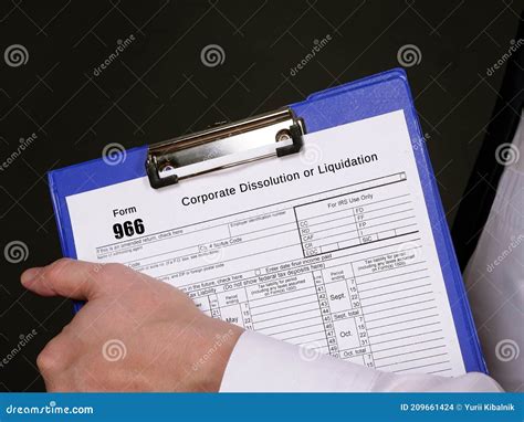 Form 966 Corporate Dissolution Or Liquidation Editorial Stock Image