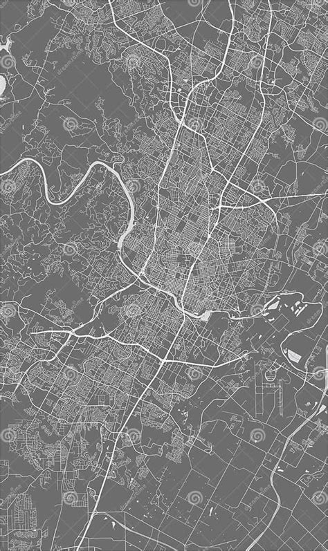 美国德克萨斯州奥斯汀市地图 向量例证 插画 包括有 灰色 图画 安排 双翼飞机 计划 城市 158060562