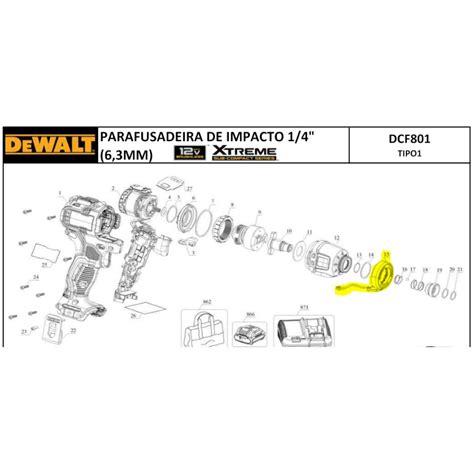 Led Completo P Chave Paraf De Impacto Dcf801 Dcf902 N594286 Dewalt
