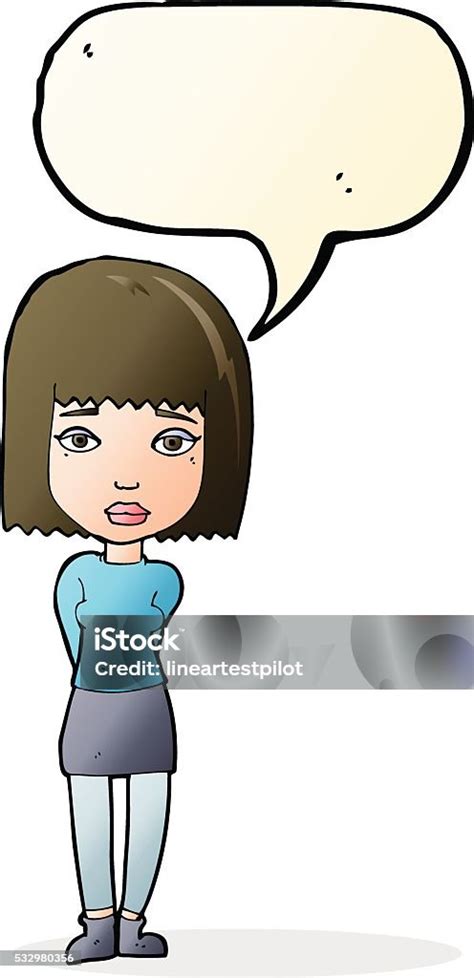 말풍선이 있는 심각한 여자아이 말풍선을 귀여운에 대한 스톡 벡터 아트 및 기타 이미지 귀여운 그리기 기이함 Istock