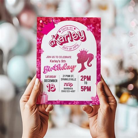 Pink Fashion Doll Party Invitation Etsy