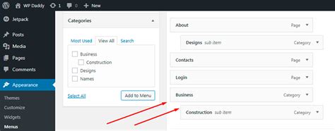 how to add categories to wordpress navigation menu wp daddy