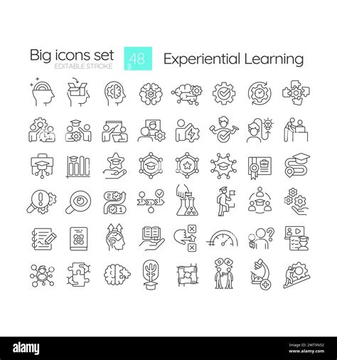 Experiential Education Types Linear Icons Set Stock Vector Image Art Alamy
