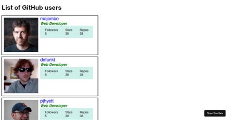 Github Api Codesandbox