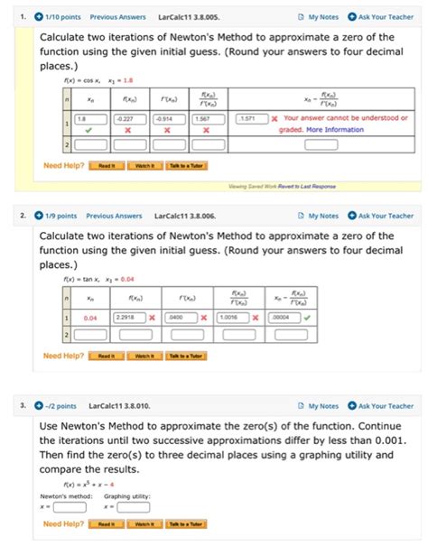 Solved My Notes 1 10 Points 1 LarCalc11 3 8 005 Previous Chegg