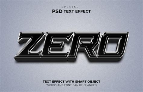 Premium Psd Zero Text Effect Editable Smart Object