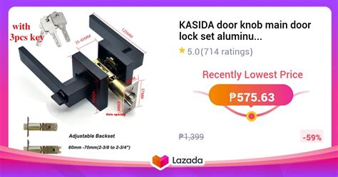 Kasida Door Knob Main Door Lock Set Aluminum Alloy Door Knob Lever Type
