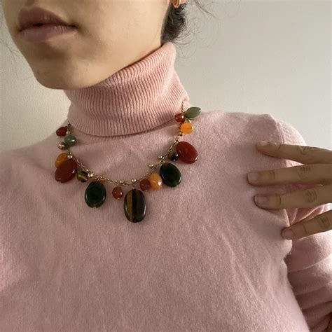 Rainbow Chaps Beaded Costume Necklace Costume Depop