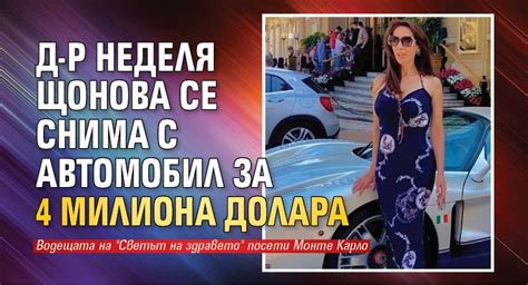 Д р Неделя Щонова се снима с автомобил за 4 милиона долара Lupa Bg