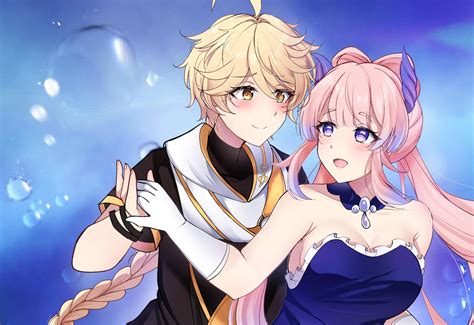 Aether X Kokomi By Midori Raethermains