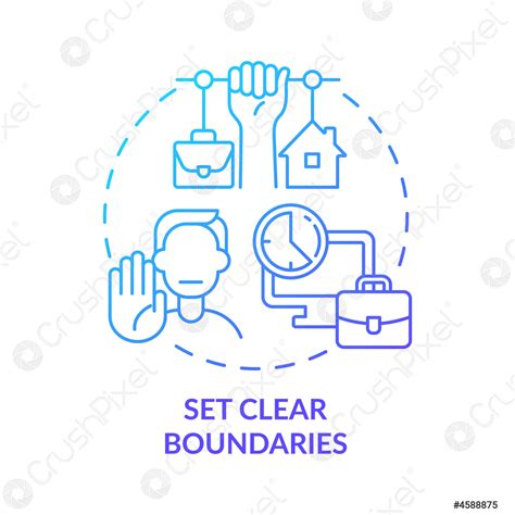 Set Clear Boundaries Blue Gradient Concept Icon Stock Vector 4588875 Crushpixel
