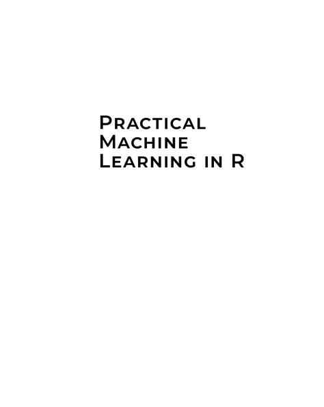 Practical Machine Learning In R Digital Instant Download Ebook
