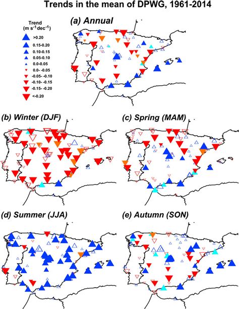 Spatial Distribution Of The Sign Magnitude Of Trend D Decade À1 Download Scientific Diagram