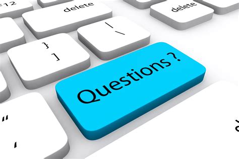 3d Blue Colored Button With Word Questions Stock Photo PowerPoint