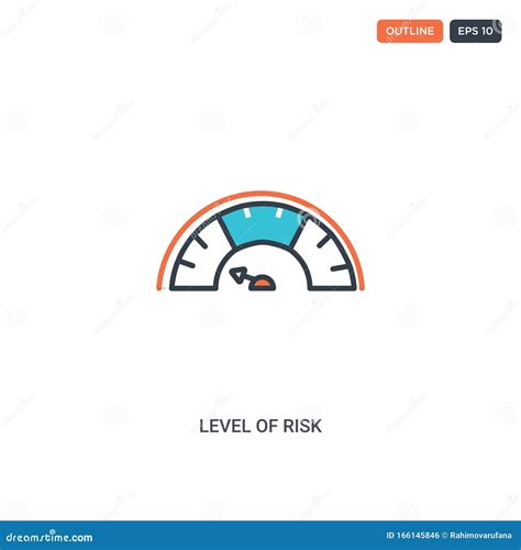 2 Color Level Of Risk Concept Line Vector Icon Isolated Two Colored Level Of Risk Outline Icon