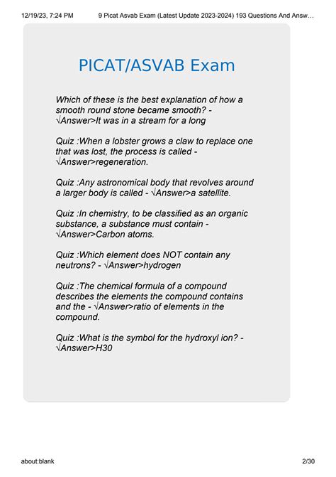 solution 9 picat asvab exam latest update 2023 2024 193 questions and