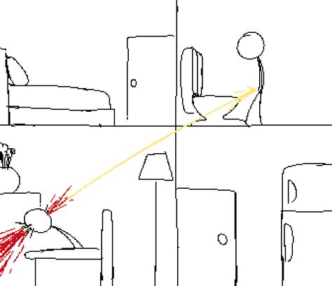 Stickman Lands A Piss Headshot Ms Paint Know Your Meme