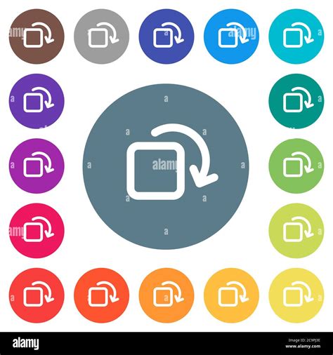 Rotate Element Flat White Icons On Round Color Backgrounds 17 Background Color Variations Are