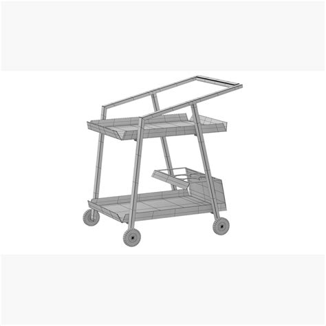 10 Deka Pulvis Food Bar Trolley 3d Model Download Table On