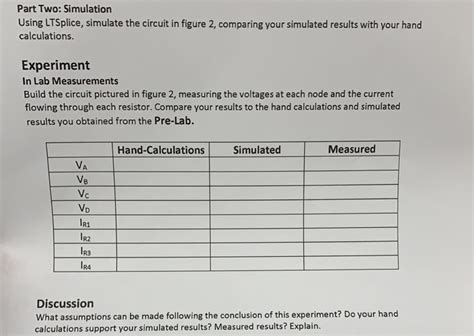 Solved Pre Lab Part One Hand Calculations Given The Circuit