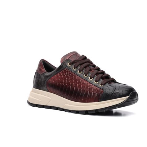 Sneakers Two Tone Loop Con Stampa Coccodrillo Online Andrea Nobile