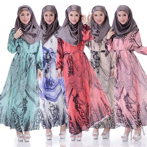 Muslim Women Dress New Muslim Long Gown Long Sleeve Dress Thailand