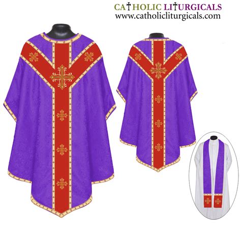Purple Gothic Vestment Stole Set Purple Gothic Chasuble Stole Set