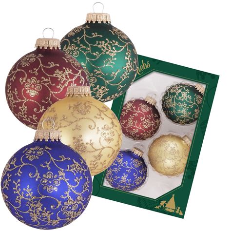 Traditionelle Farben Rot Gold Grün Blau 7cm Glaskugel Mit Hornbach