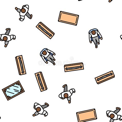 Floor Plan Interior Furniture Icons Set Vector Stock Vector