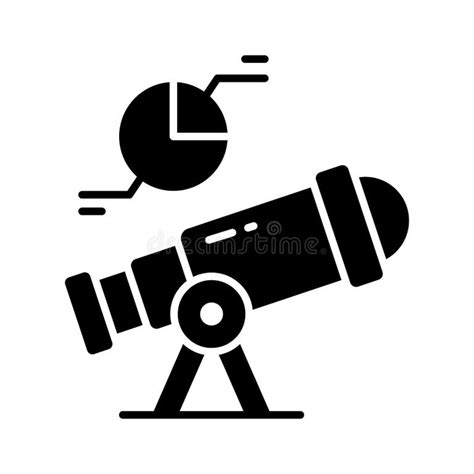 Telescope With Pie Diagram Showing Predictive Analysis Concept Vector Stock Vector