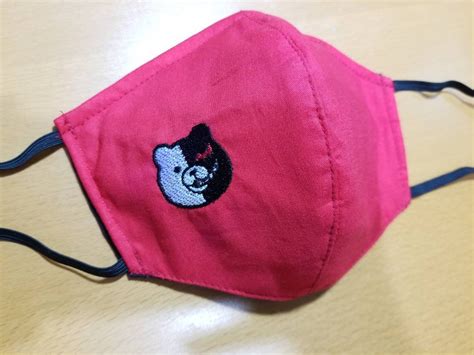 Monokuma Red Danganronpa Inspired Face Mask With Nose Strip And