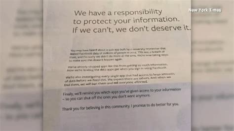 Facebook Takes Out Full Page Newspaper Ads To Apologize For Cambridge