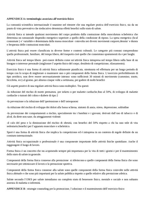 Appunti Per Le Scienze Motorie Docsity
