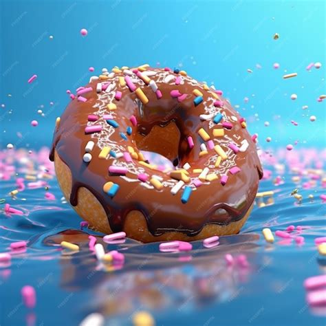 Premium Ai Image 3d Rendering Of Donut Melting