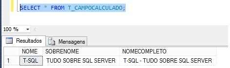 Coluna Calculada SQL Server DBSQL