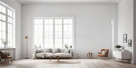White Empty Reading Room Interior With Copy Space On The Wall Stock Illustration Illustration